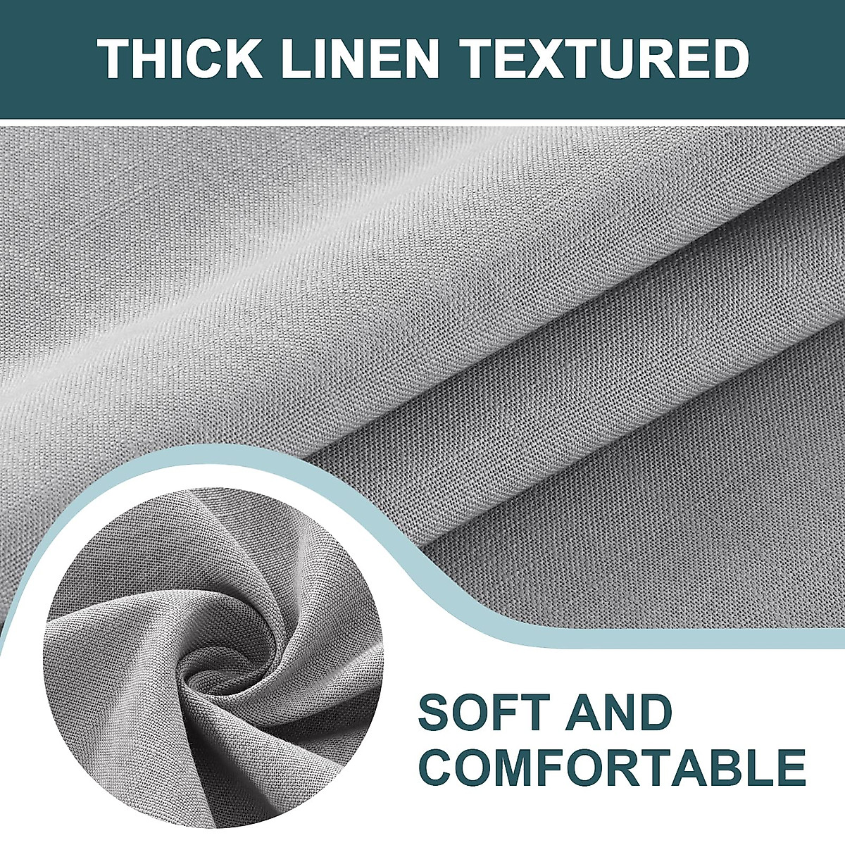 FantasDecor Square Tablecloth Linen Table Clothes for Square Tables 54 Inch Wrinkle Resistant and Waterproof Washable Linen Fabric Table Cover for Dining Room and Outdoor Use, Grey, 54 x 54 Inch