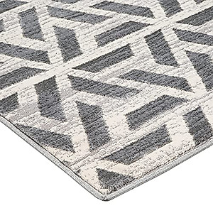 FirsTime & Co. Gray Loren Geometric Area Rug for Living Room, Bedroom, Entryway, Home Office, Distressed, Modern, 5 x 8 Feet