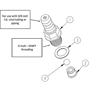 Little Giant CV-10 Check Valve for the following Little Giant Series Condensate Pumps - VCC, VCMA, VCL-14 and VCL-24, 1/4-inch MNPT x 3/8-inch Barbed, Black, 599065