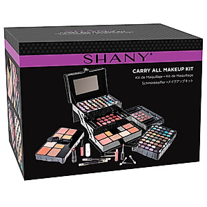 SHANY All In One Makeup Kit (Eyeshadow, Blushes, Face Powder, Lipstick, Eye liners, Makeup Pencils and Makeup Mirror - Makeup Set With Reusable Makeup Storage Box - Black
