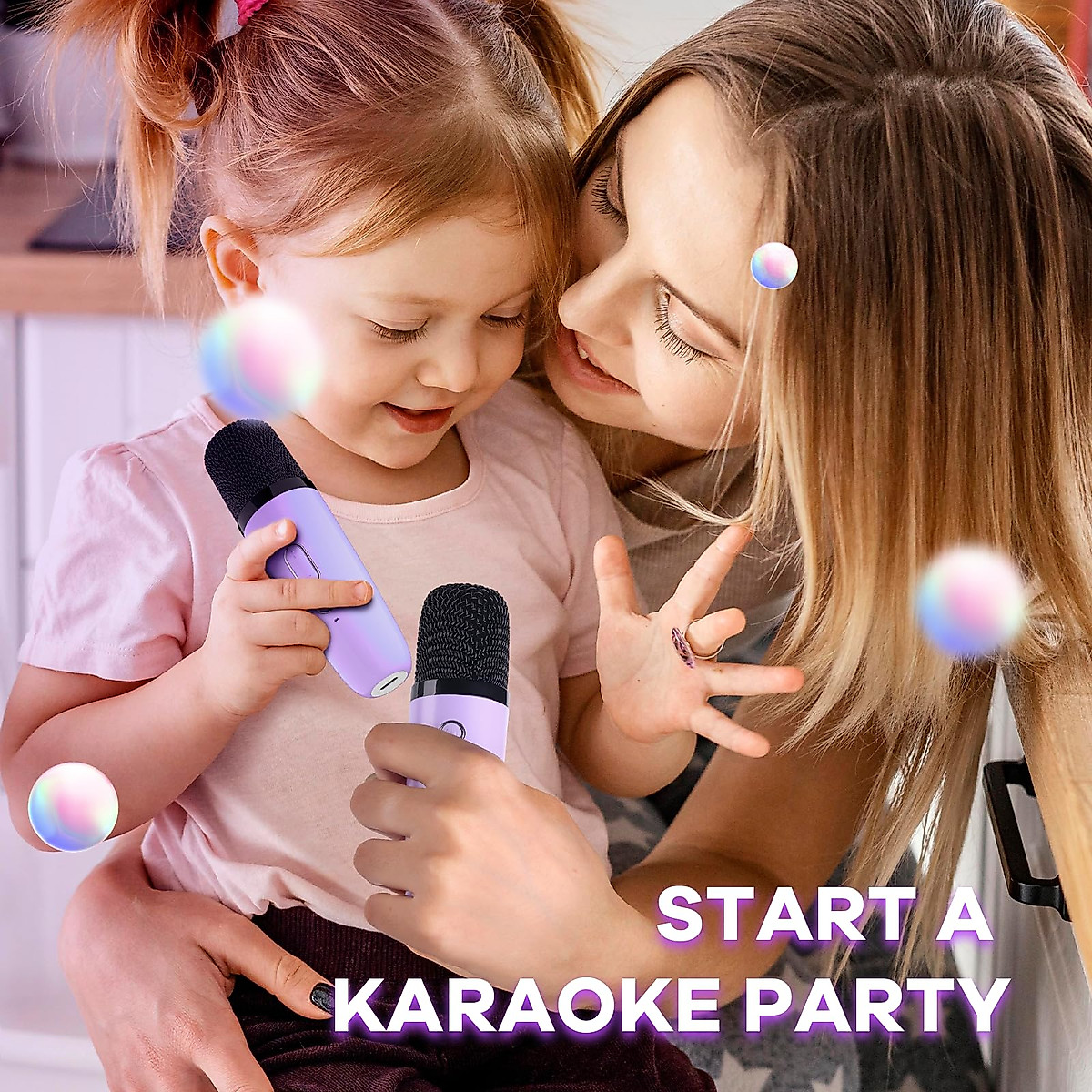 YLL Mini Kids Karaoke Machine with 2 Microphones, Karaoke Gifts for Girls Ages 3, 4, 5, 6, 7, 8, 9, 10, 12 +Year Old, 4-12 Years Old Birthday Toy Easter Gift for Girls Boys (Purple)