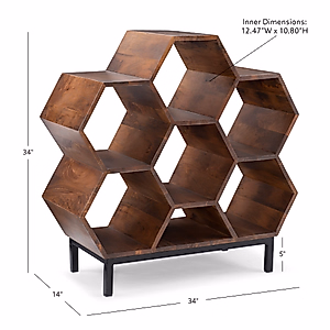 Powell Bianca Hazelnut Honeycomb Bookshelf