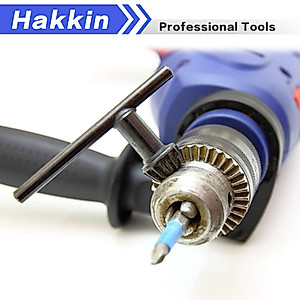 Hakkin 6 Sizes Drill Chuck Key Wrench, 3/4" 5/8" 1/2" 3/8" 1/4" 5/32" Carbon Steel Heavy Duty Thumb Handle Chuck Key, Replacement Drill Chuck Key Wrench, Electric Drill Clamping Tool