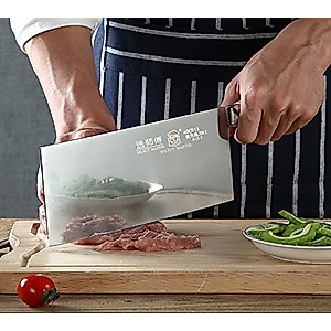SELECT MASTER Chinese Chef Knife, Big Vegetable Cleaver, Chinese Cleaver Knife and High Carbon Steel with Non-slip Ergonomic Handle for Home and Restaurant