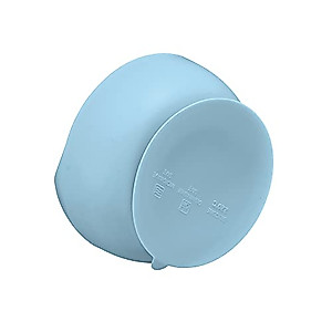 Baby Feeding Set Silicone Bib Wooden Spoon & Suction Bowl Newborn & Toddler No Mess Self Feeding Easy Clean Utensils Washable Safe Girls/Boys Shower & Baby Registry by Smile My Baby… (Dusty Blue)