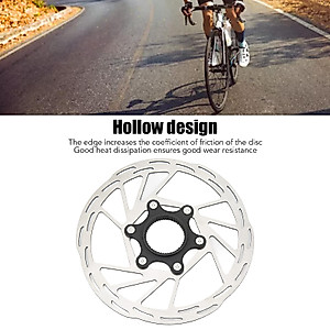 Disc Brake Rotor 160mm OD 44mm Hole Distance 6‑Bolt Central Lock Stainless Steel Bike Disc Brake Rotor, Mountain Bike Bicycle Rotors Modification Accessories