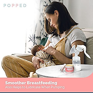 Popped Organic Nipple Butter | Moisturizing Nipple Cream for Sore, Dry, and Cracked Nipples | Postpartum Essential Balm for Breastfeeding, Nursing (2 fl oz)