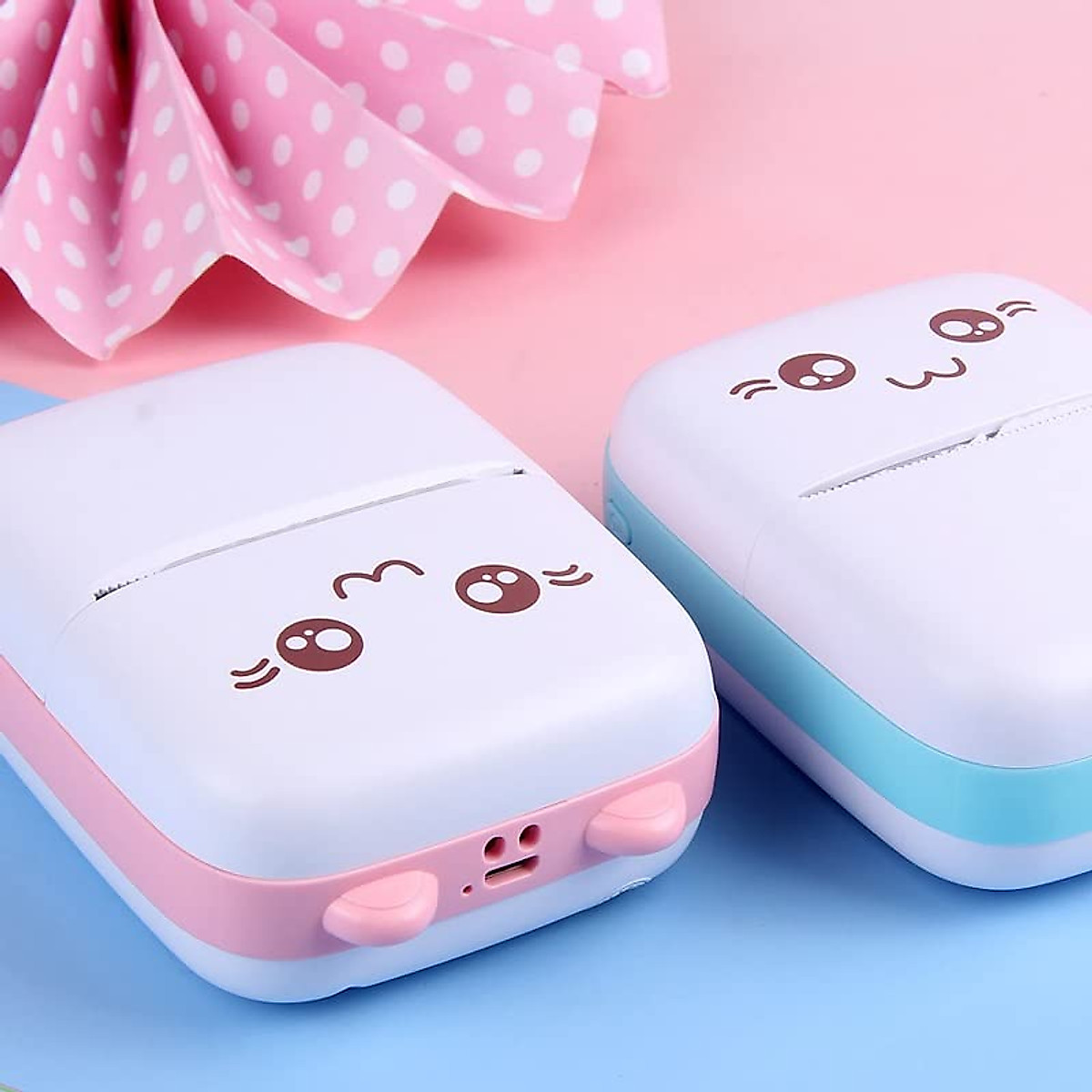 LIUYUNQI Portable Thermal Printer Mini Printer 57mm Printing Printer (Color : Blue, Size : 11.00 * 8.00 * 3.50CM)