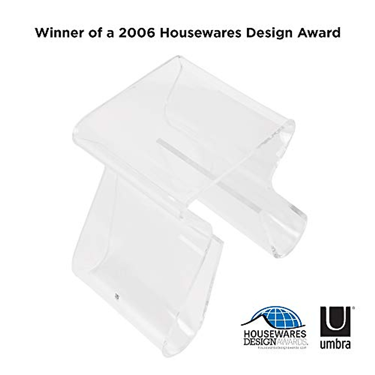 Umbra Magino, Acrylic Side Table, End Table, Stool with Storage, Modern Magazine Rack, Clear,21.725" x 20.9" x 15.125"