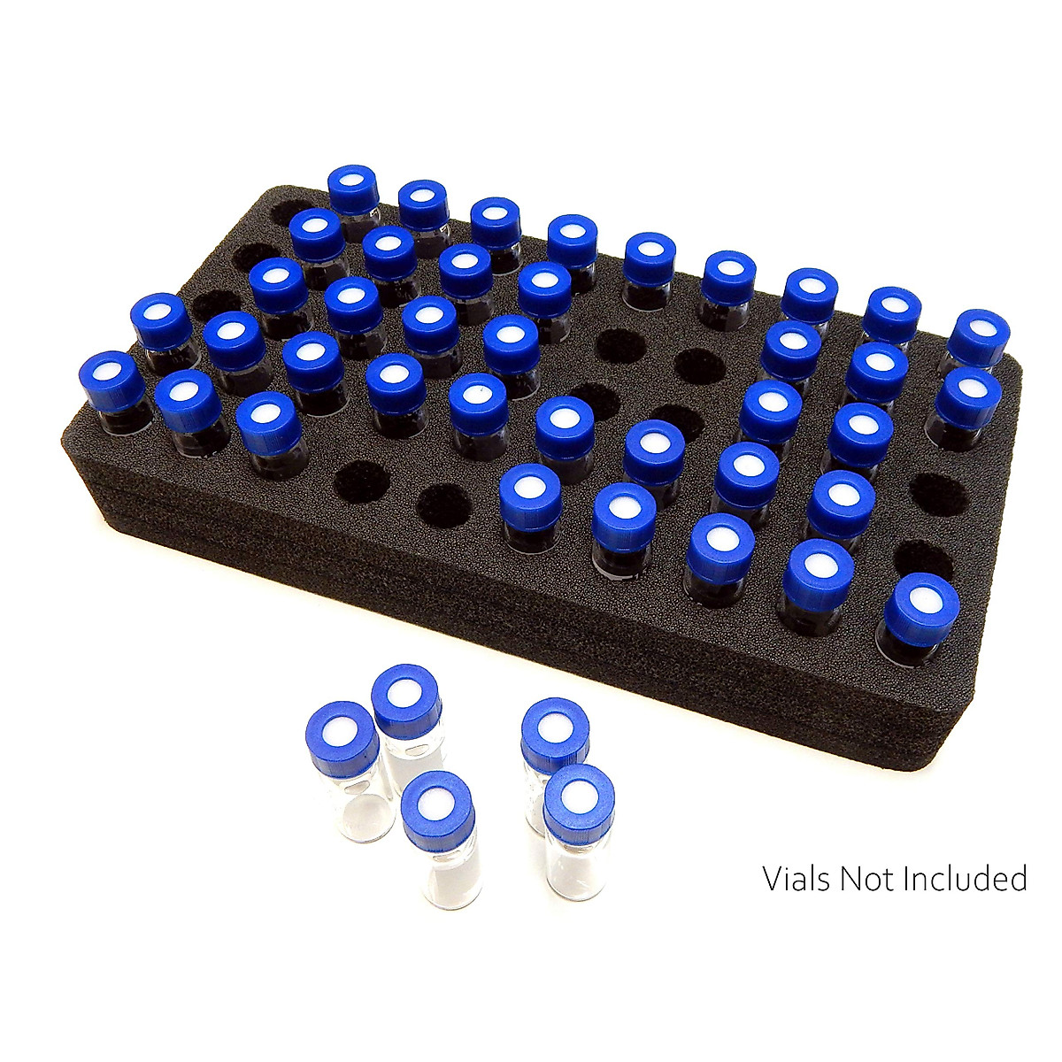 Polar Whale 10 Centrifuge Vial Organizers Black Foam Storage Rack Stand Transport Holds 50 Vials Each 500 Total Fits up to 12mm 2ml Diameter Tubes