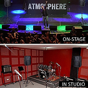 Pyle Universal Dual PA DJ Tripod 2 Speaker Stand Kit with Adjustable Height & Storage Bag Constructed with Heavy Duty Durable Steel & Lightweight for Easy Mobility Safety PIN Screw Locks PSTK107,Black