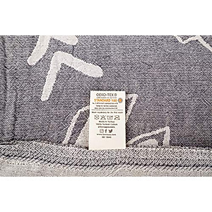 Bersuse 100% Cotton Kona XL Throw Blanket Turkish Towel - 75x90 Inches, Anthracite