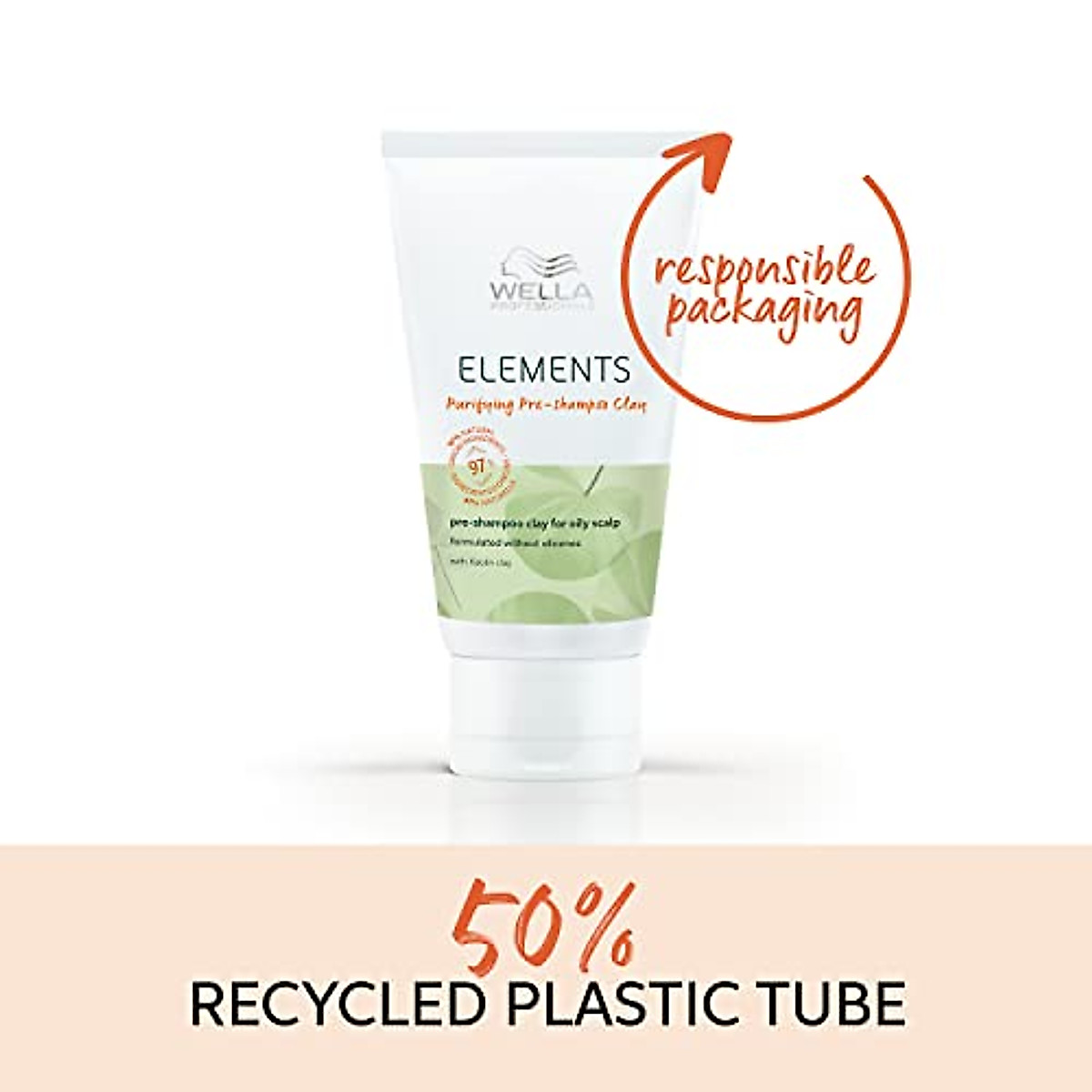 Wella Professionals Elements Purifying Pre-shampoo Clay, Pre-shampoo Clay for Oily Scalp, 70 ml