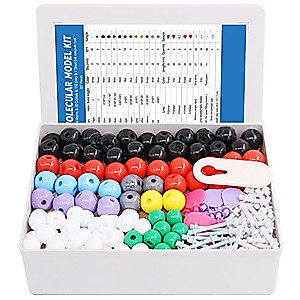 Swpeet 307 Pcs Molecular Model Kit for Organic and Inorganic Chemistry - Chemistry Molecular Model Student and Teacher Set - 126 Atoms & 30 Orbitals & 150 Links & 1 Short Link Remover Tool