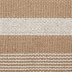 DII Woven Rag Rug Collection Recycled Yarn Cabana Stripe, 2x3', Stone