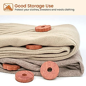 Homode Cedar Blocks for Clothes Storage, 100% Aromatic Red Ceder Wood, Cedar Balls and Cedar Rings for Closets and Drawers