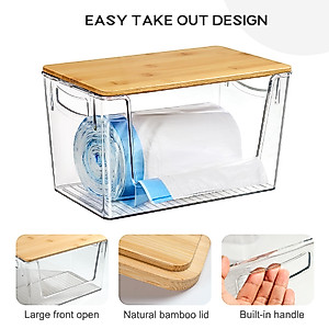 Extra Large Trash Bag Holder, Acrylic Garbage Bag Holder Dispenser with Lid for Kitchen and Under Sink