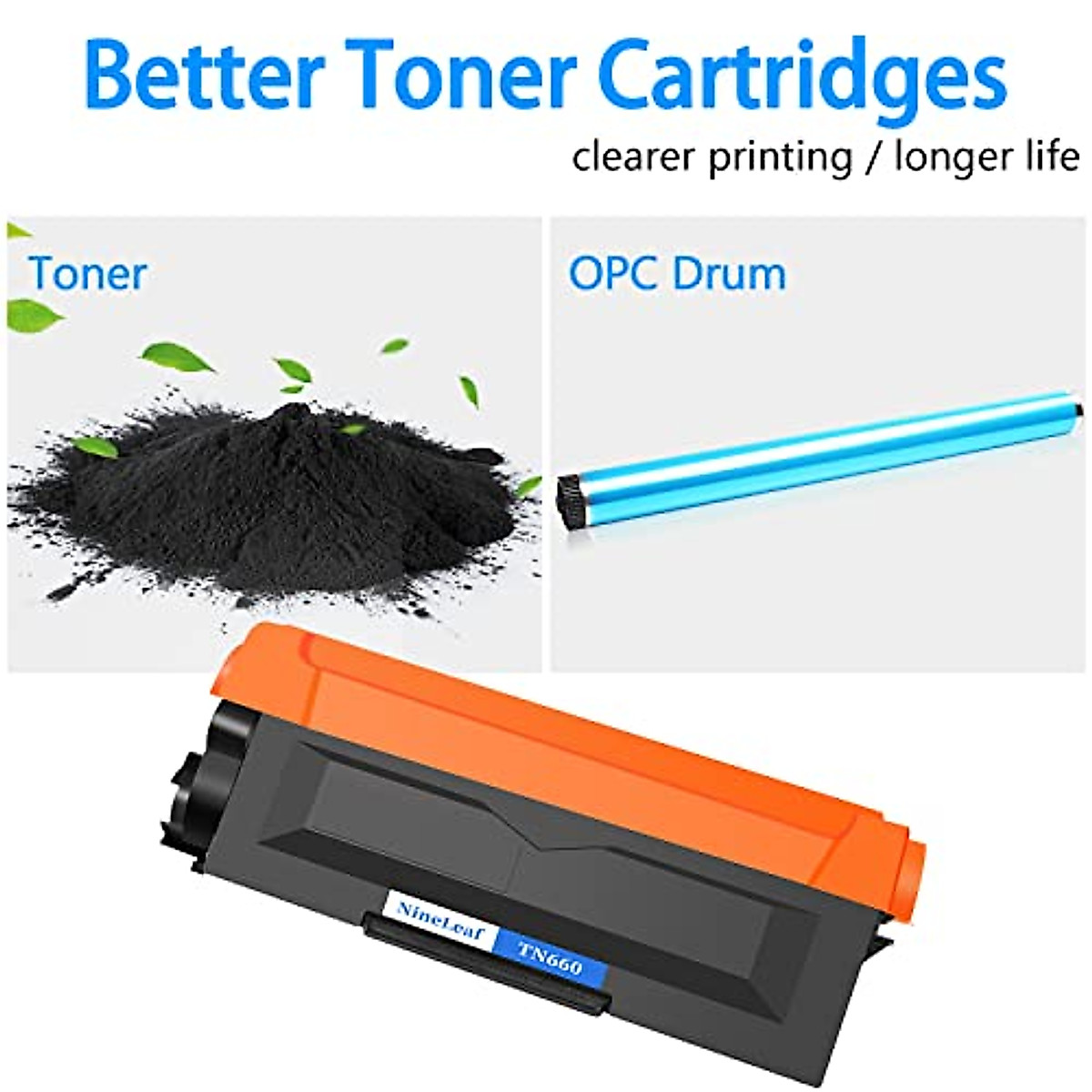 NineLeaf (2,600 Pages per Compatible Toner Cartridge Replacement for Brother TN660 TN-660 TN630 to use in HL-L2360DW L2340DW MFC-L2720DW L2700DW L2685DW DCP-L2540DW L2520DW Printer (3 Pack Black)