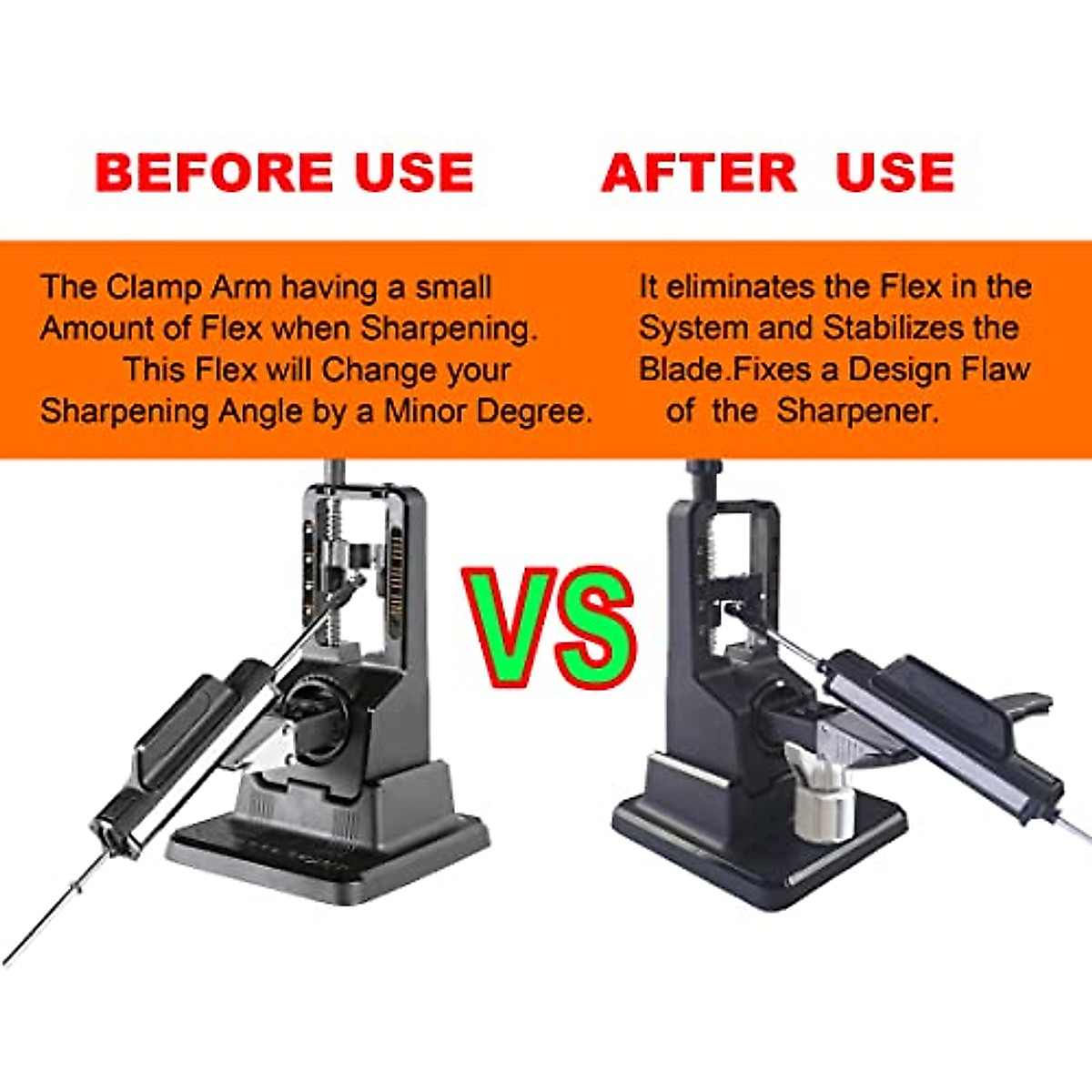 GEOCCI Adjustable Height Clamp Arm Brace for Work Sharp Precision Adjust Knife Sharpener（White）