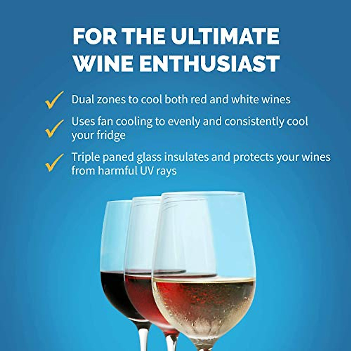 NewAir Freestanding 28 Bottle Dual Zone Wine Fridge, French Door, Black Stainless Steel