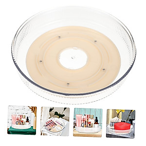 Zerodeko 3pcs rotatable Tray Plastic Trays for Food Plastic Food Tray Rotating Storage Rack Fridge Organizer for Refrigerator Seasoning Rotating Tray for Makeup Plastic Round Makeup Tray