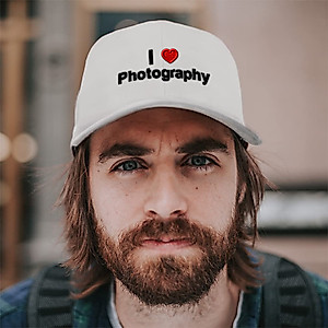 Baseball Cap I (Love) Photography Red Heart Hobbies Lovers Photography Acrylic Dad Hats for Men & Women Black Design Only