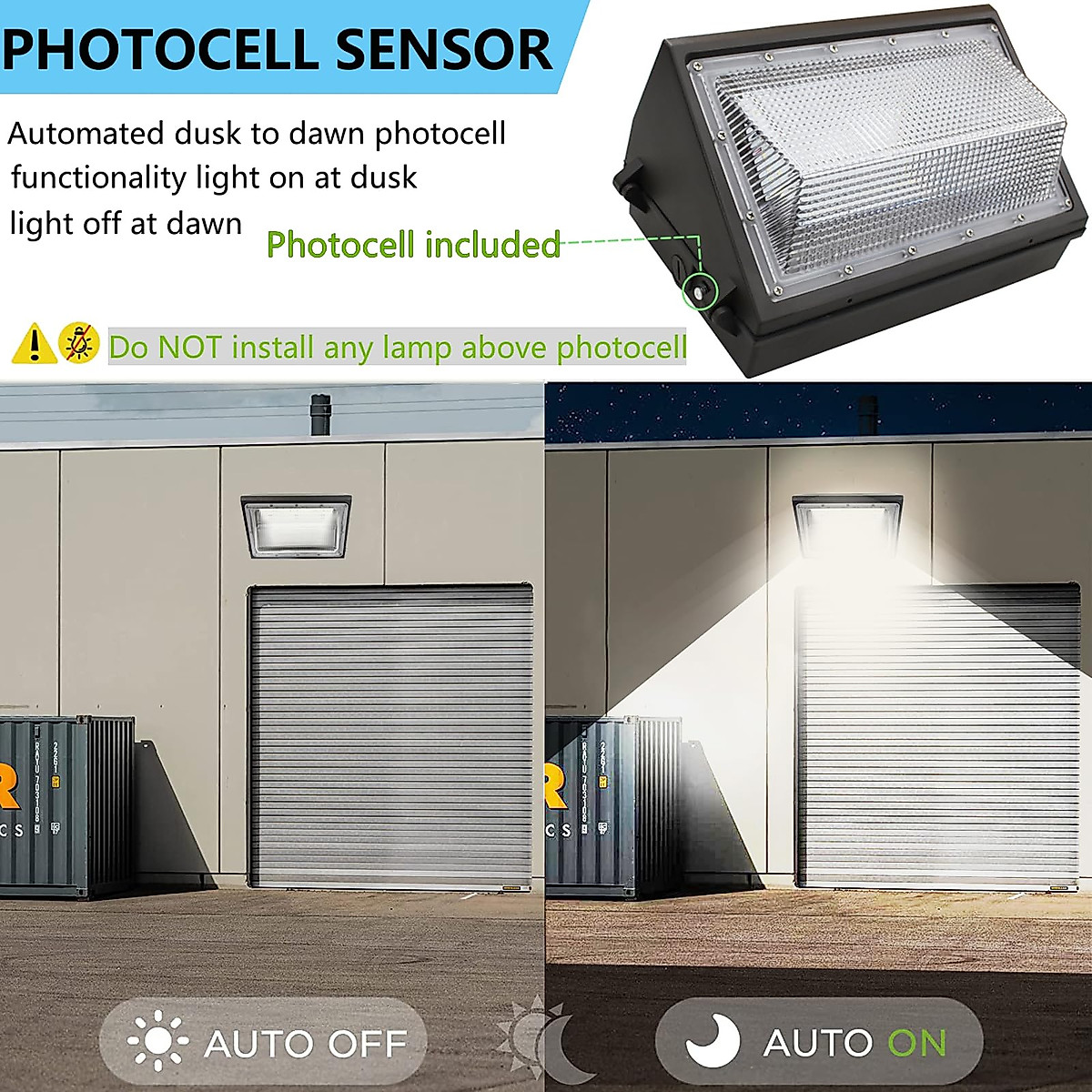 4PACK Dusk to Dawn 150W LED Wall Pack Light Fixture, 19500LM 800-1000W HPS/HID Equivalent, 5000K Daylight Commerical/Industrial Outdoor Security Lighting, ETL for Parking Lot,Warehouse,Entrance