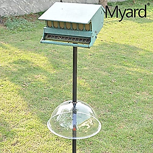 Myard 13 Inches Solid Clear PC Wobbly Squirrel Proof Baffle Deflector for Bird Feeder, Fit up 1.5 Inches Pole / Post