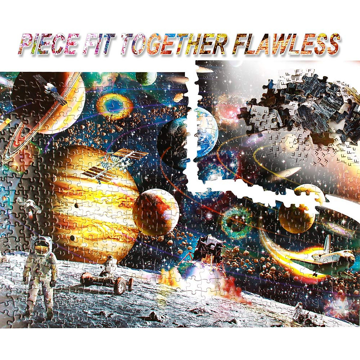 SiTimmGer Puzzles for Adults 500 Pieces Jigsaw Puzzles Space Traveler Solar System Puzzle for Family Challenging Hard Puzzle Summer Games 14.5" x 20”