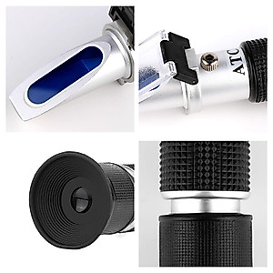 Beer Wort Refractometer for Homebrewing Beer, Dual Scale Specific Gravity 1.000-1.130 and Brix 0~32%, Beerbrewing Refractometer Hydrometer with (ATC) Autoction Temperature Compensation