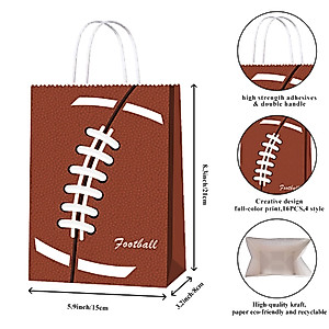 16pcs Football Goodie Bags for Boys with Handle Football Paper Bags Football Treat Bags Football Gift Bags Football Theme Party Decorations Football Party Bags for Kids Birthday Party Supplies