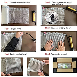 Bubble Cushioning Wrap Roll, 19.7 inch x144 Feet, Inflatable Air Pillow Column Wrap for heavy duty Packing and Moving, Large Bubble Wine Bottle Protector Breakable Shipping Supplies with Free Pump