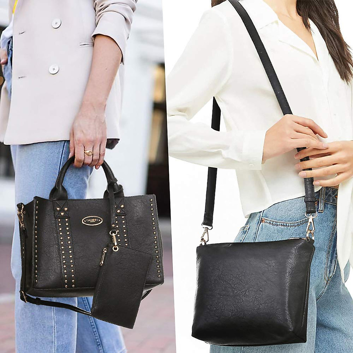 Dasein Purses Handbags for Women Tote Wallet Set Top Handle Satchel Shoulder Hobo Bag 3pcs