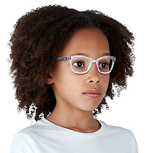 Ray-Ban Junior Girls' RY1591 Square Prescription Eyeglass Frames, Violet Striped Multicolor/Demo Lens, 48 mm