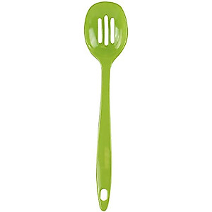 Reston Lloyd Melamine Slotted Spoon Kitchen Utensil, Premium Quality Utensil with Heat Resistant Ergonomic Handle, Durable BPA-Free Plastic, 11.5 inch long, Set of 6,