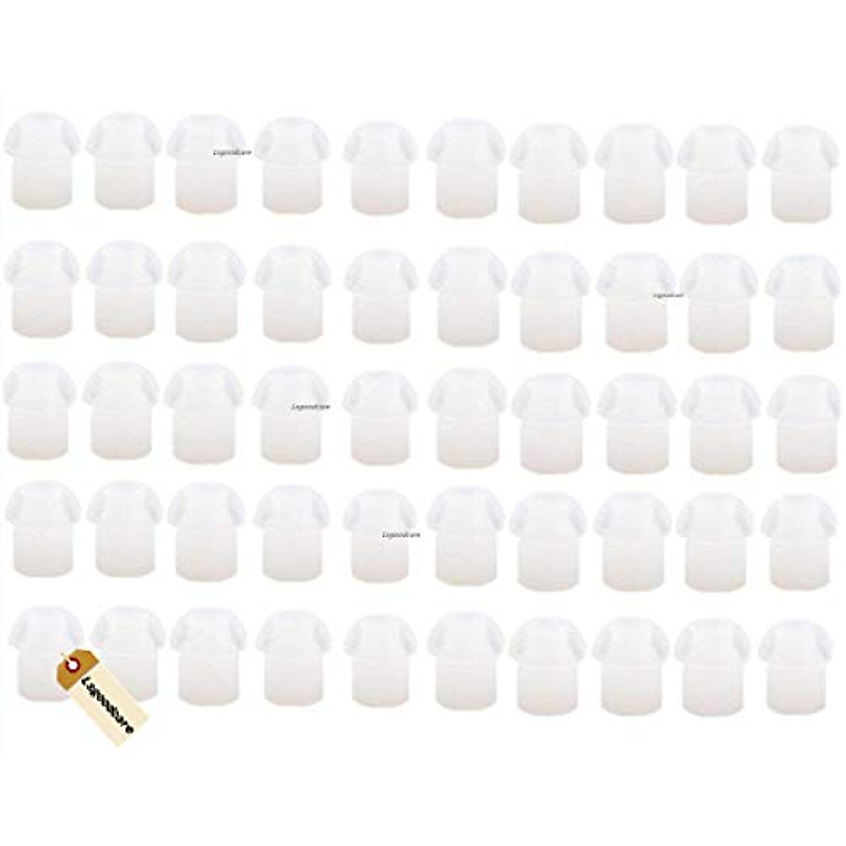 Lsgoodcare 50Pack White Silicone Rubber Replacement Mushroom EarTips Earbud Compatible for Motorola Kenwood Icom Yaesu Baofeng HYT Midland Cobra Radio Surveillance Acoustic Tube Earpiece Headset