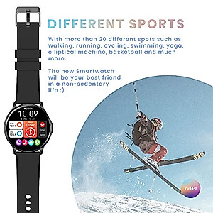 yussa Smartwatch Answer/Make Calls | Speaker | 1.32 '' HD Full Screen | AI Assistant | Android Smartwatch & iPhone Compatible | Fitness & Health Tracking | +20 Sports | for Man and Woman