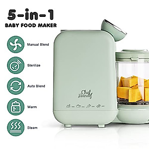 Baby Food Maker, 5 in 1 Baby Food Processor, Smart Control Multifunctional Steamer Grinder with Steam Pot, Auto Cooking & Grinding, Baby Food Warmer Mills Machine