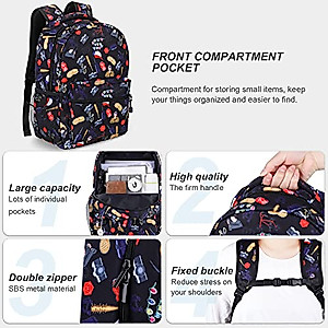 Eyehoce Funny Stranger School Backpack, Black Bookbag College High School Bags For Boys Girls, Travel Work Bag, Laptop Backpacks for Women Men Stranger Movie Gift