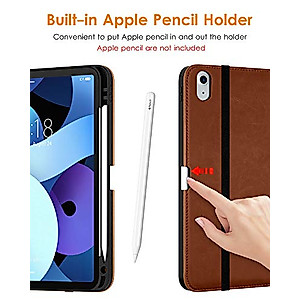 DTTO for New iPad Air 5th/4th Generation Case 2022/2020 with Pencil Holder, Premium Leather Business Folio Stand Cover [2nd Pencil Charging] - Multiple Viewing Angles for iPad Air 10.9", Dark Brown