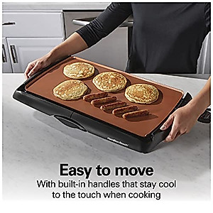 Hamilton Beach 38518R Durathon Ceramic Griddle, 200 sq. in, Black