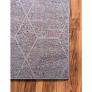 Unique Loom Trellis Frieze Collection Area Rug - Geometric (5' x 8', Blue Multi/ Ivory)