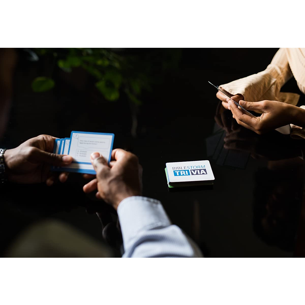 BibleStorm Fun, Educational Bible Trivia Card Game - Flashcards for Bible Study - 50 Questions with Multiple Scripture References per Answer - Play by Yourself or with Family and Friends