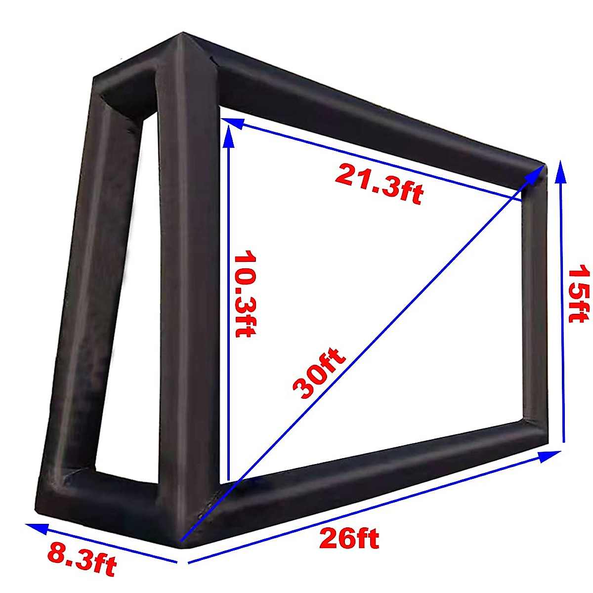 fitnessandfun 30ft Huge Inflatable Projector Screen - Blow Up Outdoor Movie Screens - 360 Inch for TV & Movies - Seamless, Portable, Front & Rear Projection(30ft with Blower)