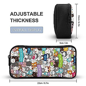 DTCCET 3PCS Cute Cat Backpack Set, Classic Daypack Stylish Kitty Laptop Bag with Lunch Bags, Lightweight Colorful Cat Shoulders Backpack(Cute Cat)