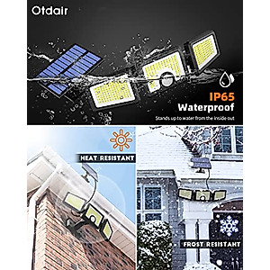 Otdair Solar Outdoor Lights,312 LED Solar Flood Lights,Separate Panel ,270°Wide Lighting Angle Security Lights(2 Pack)