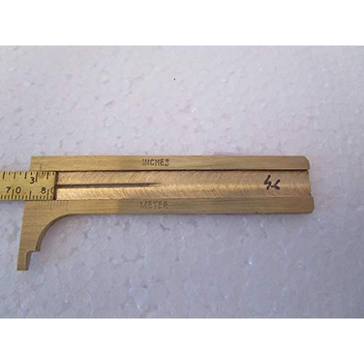 Mini Brass Pocket Ruler Handy Sliding Gauge Brass Vernier Caliper Ruler Measuring Tool Double Scales mm/inch : (80mm)