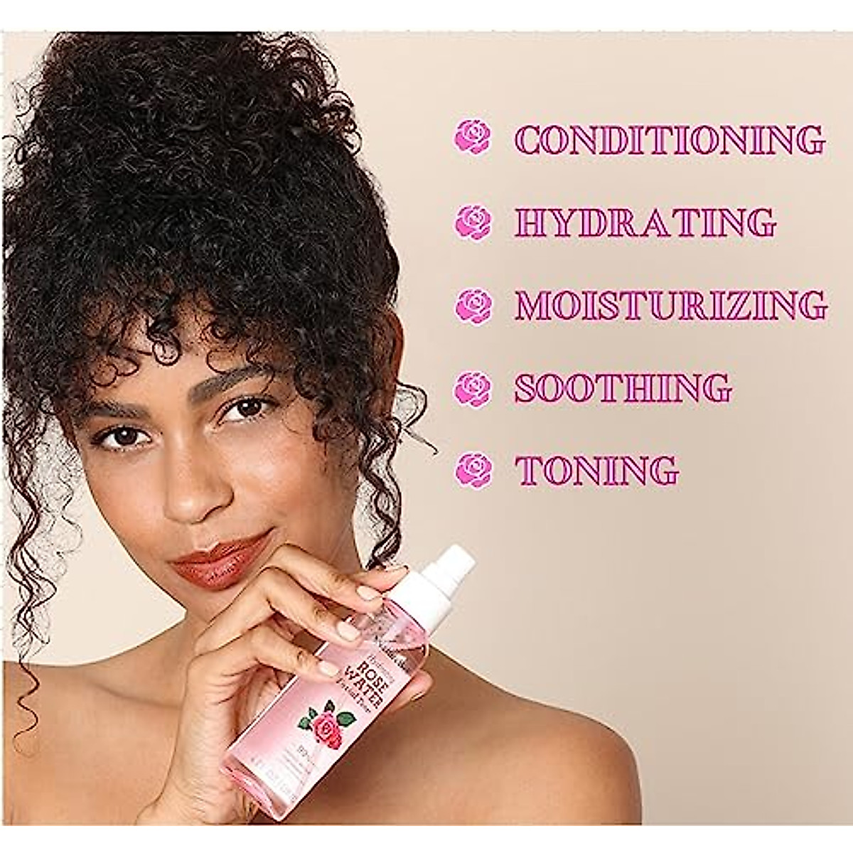 NATUREWELL Rose Water Hydrating Facial Toner Mist for Dewy & Radiant Skin, 100% Vegan, Refreshing, Conditioning, Soothing, Redness Reducing, Perfect for Travel, 4 Fl Oz