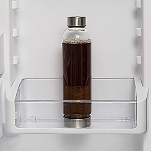 Primula Cold Brew Travel Bottle with Black Insulating Neoprene Sleeve - Borosilicate Glass and Stainless Steel Mesh Core - Dishwasher Safe - 19 Oz. - Clear