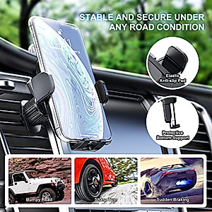 IKOPO Car Vent Phone Mount - Universal Air Vent Holder Clip Sturdiest Shockproof Mobile Cell Phone Mount Handsfree Stand Cradle for iPhone, Samsung, LG and More